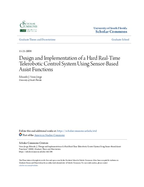 Pdf Design And Implementation Of A Hard Real Time Telerobotic Control