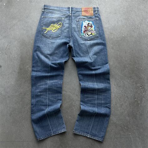 Ed Hardy × Jnco × Vintage Crazy Vintage Y2k Ed Hardy Baggy Jeans Wide