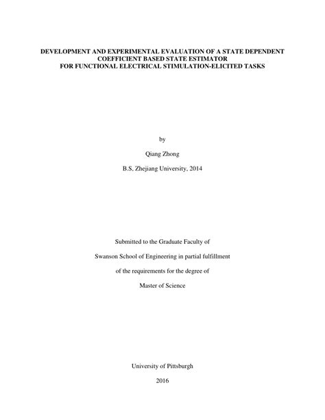 Pdf Development And Experimental Evaluation Of A State Dependent