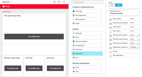 Virtual Machines Azure Vm Cpu Utlilization Metrics No Data Server
