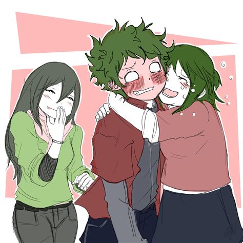 Izuku And Tsuyu Meets Mom By Kickbass77 On Deviantart