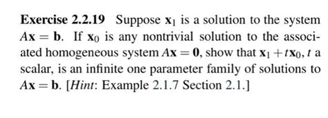 solved exercise 2 2 19 suppose x₁ is a solution to the