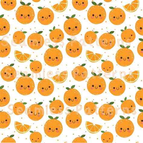 Orange Seamless Pattern Summer Seamless Pattern Seamless Repeat