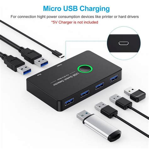 Conmutador Usb 2 En 1 De Salida Conmutador De Un Botón Conmutador Usb