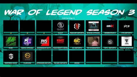 BGMI WAR OF LEGEND SEASON 3 YouTube