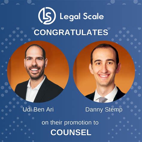 Legal Scale Is Thrilled To Announce The Promotions Of Ehud Udi Ben