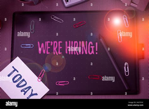 Conceptual Hand Writing Showing We Are Re Hiring Concept Meaning