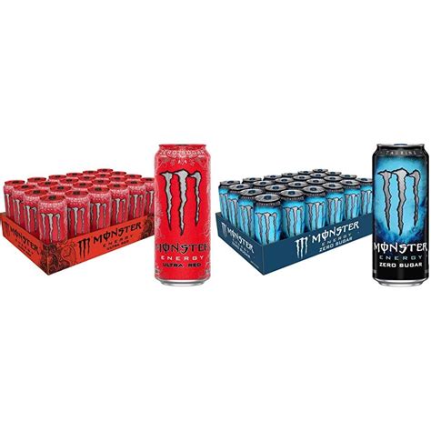 Monster Energy Ultra Red Sugar Free Energy Drink 16 Ounce Pack Of 24
