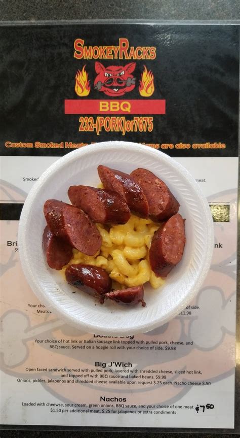 Menu At Smokey Racks Bbq Pittsburg 701 S Broadway St