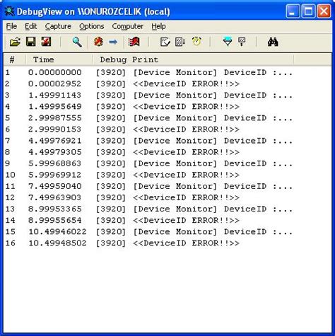 Debugging Debugview Deviceid Error Stack Overflow