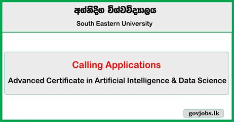 advanced certificate in artificial intelligence and data science 2025 govjobs lk