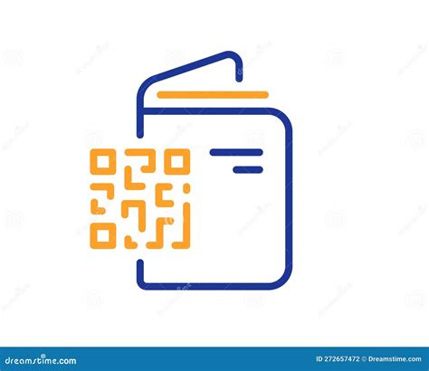 Qr Code Line Icon Scan Barcode Sign Vector Stock Vector Illustration Of Scan Certificate
