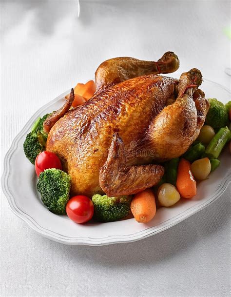 Roast Chicken And Vegetables A Whole Fully Roasted Chicken With
