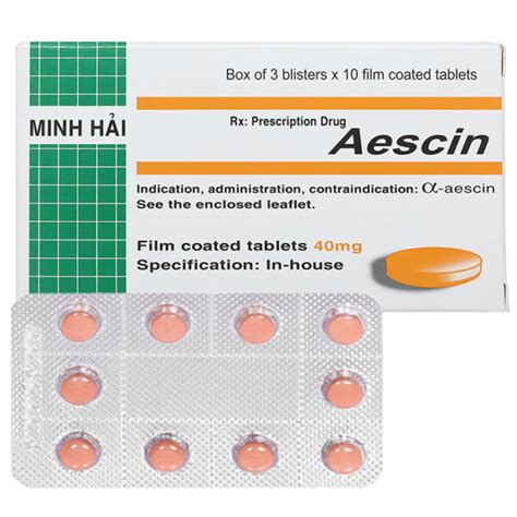 Aescin 40mg điều Trị Giãn Tĩnh Mạch Chống Viêm Chống Phù Nề