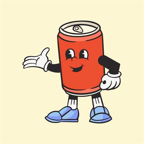 Can Character Colorful Retro Premium Vector Illustration Rawpixel