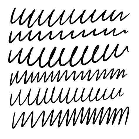 Premium Vector Set Curve Lines Black Color Handwritten Sign Doodle