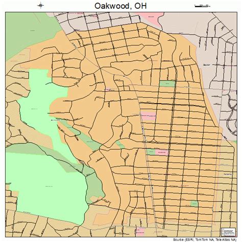 Oakwood Ohio Street Map 3957764