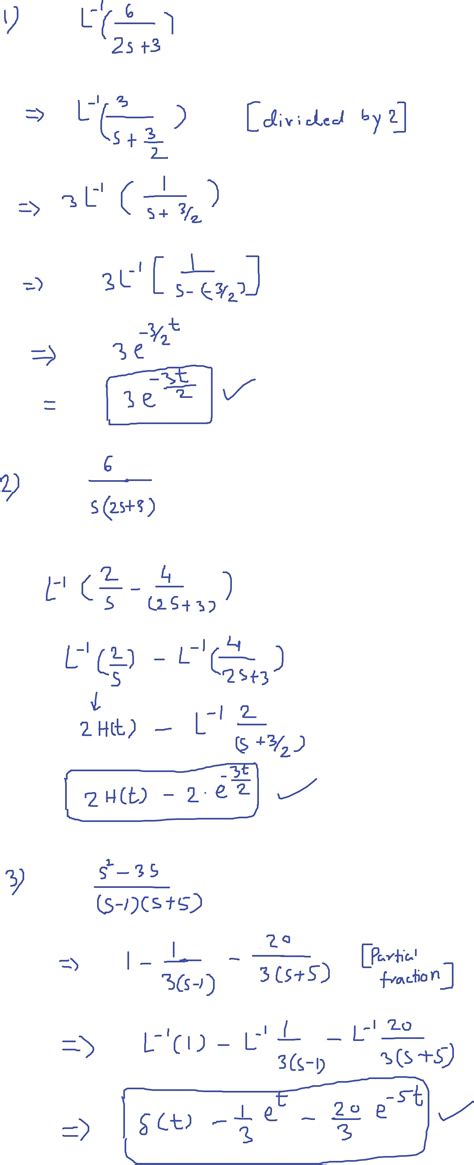 [solved] 1 Find The Inverse Laplace Transforms Of The Functions Given