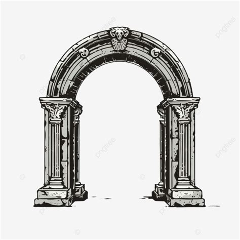Cemetery Arch Scroll Retro Style Cemetery Arch Scroll Png