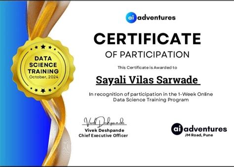 sayali sarwade on linkedin existing experience at ai training program