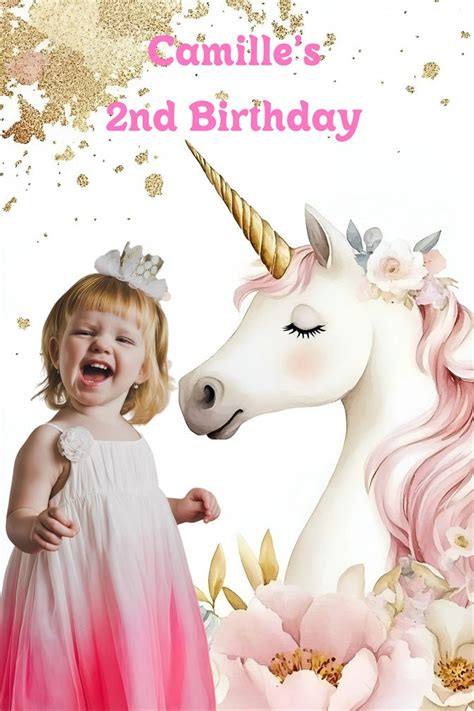Birthday Backdrop Custom Pink Unicorn Fantasy Backdrop Gq4 246