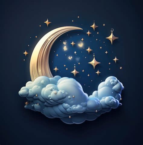 Luna Sognante Con Le Stelle Immagine Generata Dall Ia