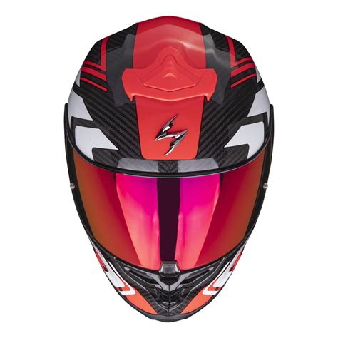 Casque intégral Scorpion Exo R Evo Carbon Air Supra noir rouge Casque intégral sur La Bécanerie