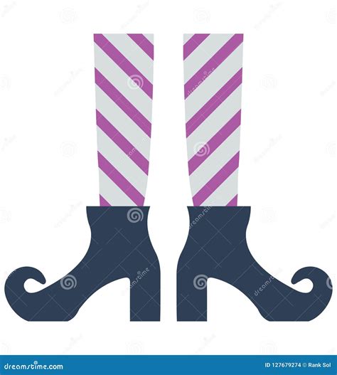 Witch Legs Socks Color Isolated Vector Icon Which Can Be Easily Edit