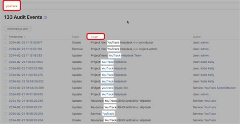 Audit Events Youtrack Cloud Documentation