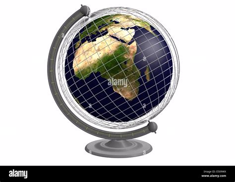 Globe With A Grid Stock Photo Alamy
