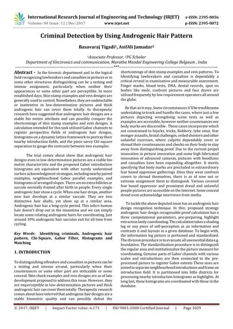 Criminal Detection By Using Androgenic Hair Pattern Pdf