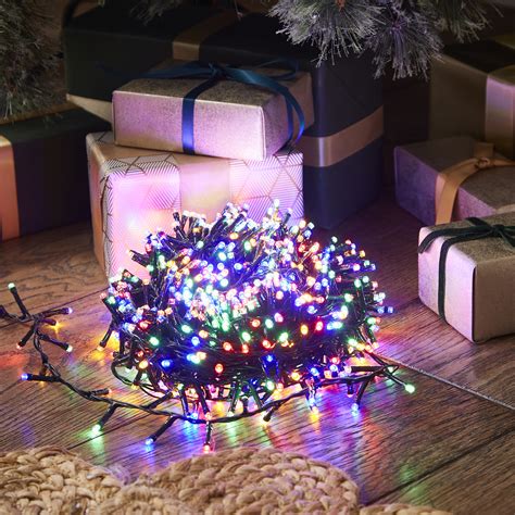 1000 Multi Coloured Led Christmas Lights With Timer 25m Mfi