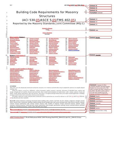 Building Code Requirements For Masonry Structures Aci 530 05