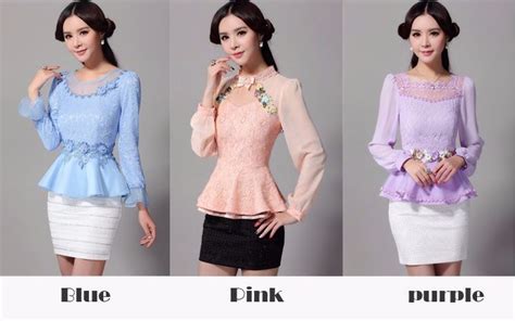 Elegant Long Sleeves Lace Floral Pattern Tops 3 Styles On Luulla