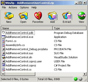 Add Remove User Control For C