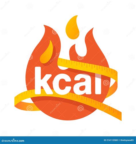 Kcal Icon Kilocalorie Emblem Fat Burning Stock Vector