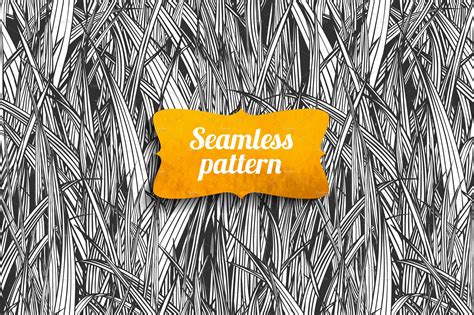 Linear Grass Seamless Pattern Illustrator Graphics ~ Creative Market
