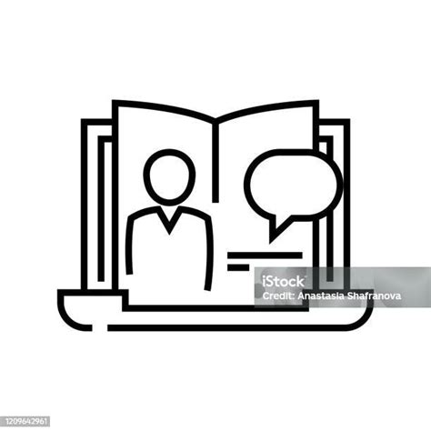 Ikon Baris Buku Online Tanda Konsep Ilustrasi Vektor Kerangka Simbol