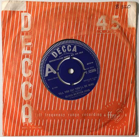 Lot 138 Olivia Newton John Till You Say Youll Be
