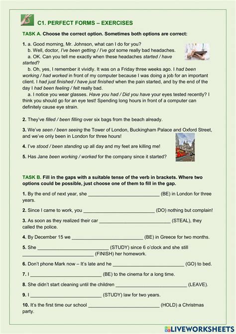1661474 C1 Perfect Tenses Exercises