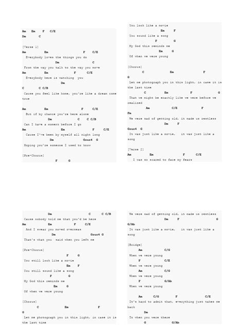 Chord Pdf Song Structure Song Forms