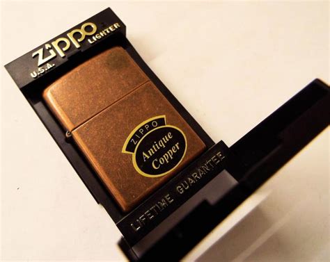 Zippo Lighter In Case Antique Copper