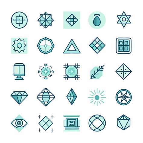 Collection Of 25 Geometric Shapes And Patterns In Various Designs With