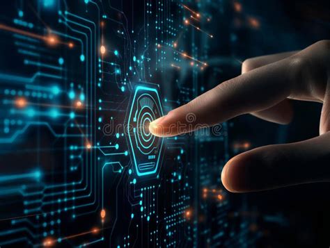 Futuristic Fingerprint Authentication Technology Stock Image Image Of