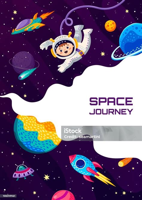 아이 우주 비행사와 로켓이 있는 우주 착륙 페이지 0명에 대한 스톡 벡터 아트 및 기타 이미지 0명 Launch Party