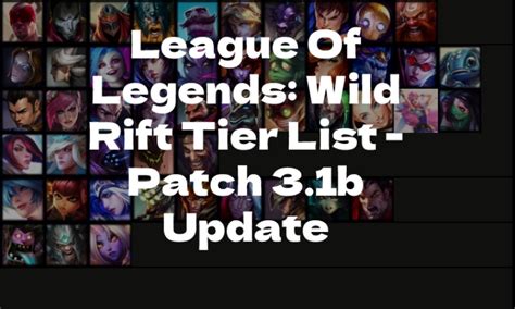 League Of Legends Wild Rift Tier List Patch 31b Update The Lost Gamer