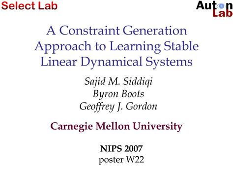 Ppt A Constraint Generation Approach To Learning Stable Linear