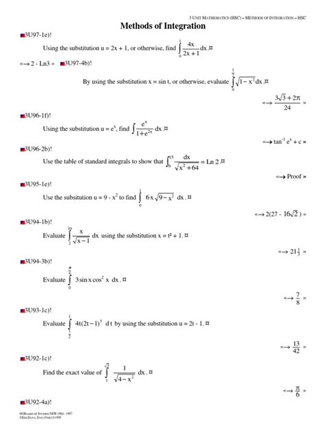 3u Hsc Questions By Topic Pdf Function Mathematics Acceleration