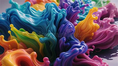 Digital Illustration Of Dynamic Multi Colored 3d Stock Illustration