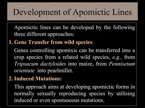 Breeding Method For Clonal Propagation Crops Apomixis And Clonal
